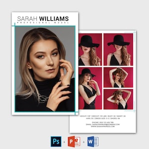 Modeling Comp Card | Model Agency Zed Card | Photoshop, MS Word and MS ...