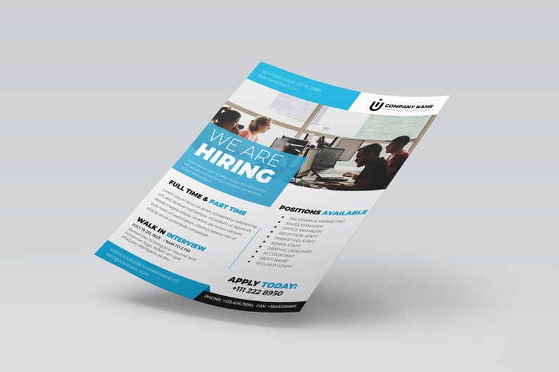 Job Vacancy Flyer Template: We Are Hiring (photoshop, MS Word) - Etsy