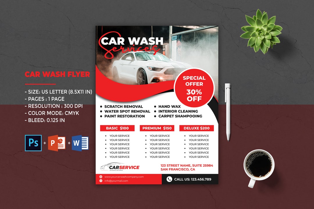 Car Detailing Flyer Template | Car Wash Flyer Template | Automobile ...