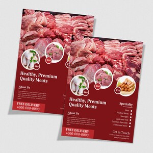 Meat Shop Flyer Template | Butcher Shop Flyer Template | Canva ...