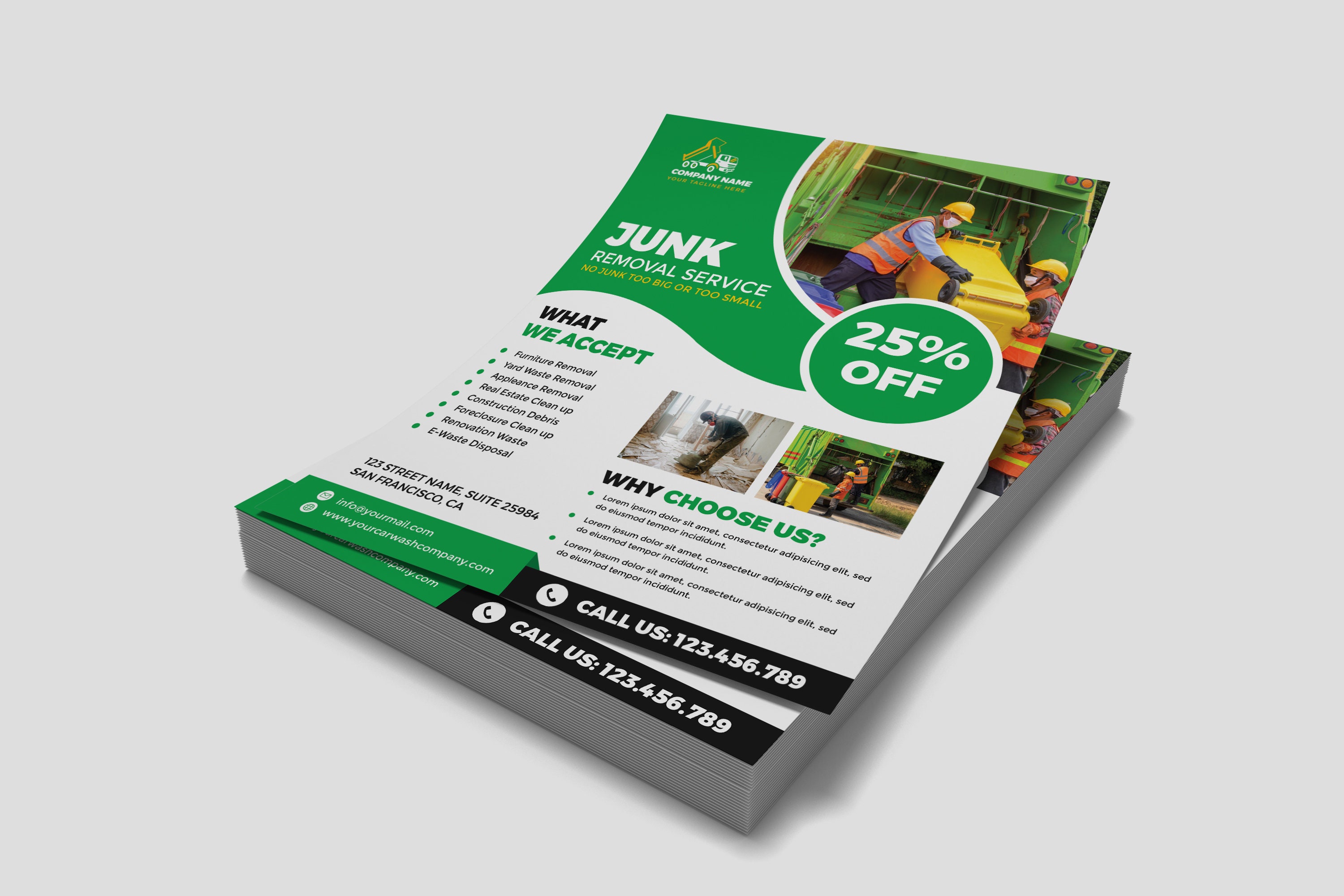 Junk Removal Services Flyer Template: Photoshop & Canva (8.5x11 IN) - Etsy