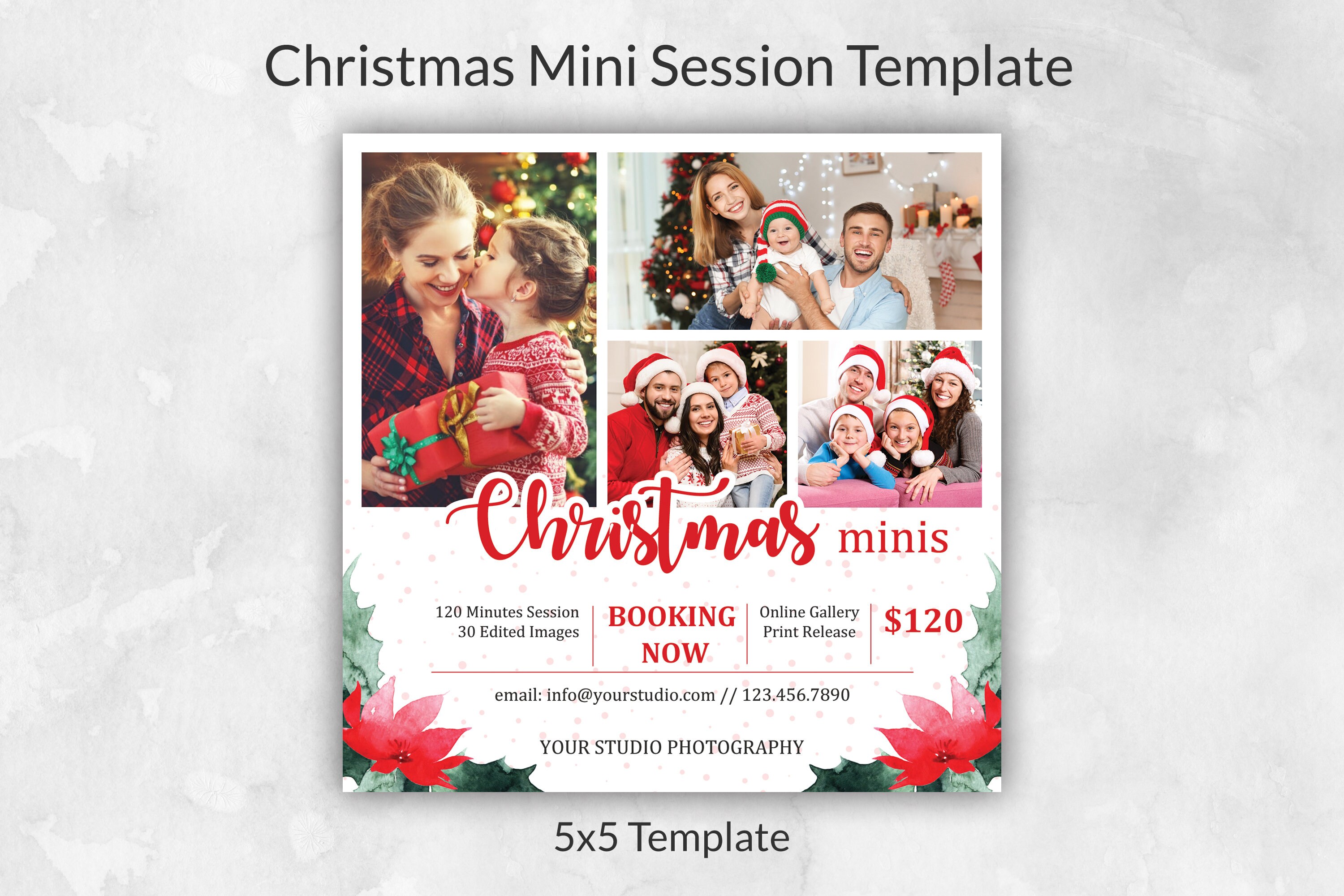 Christmas Mini Session Template: Photography Marketing Board (PSD) - Etsy
