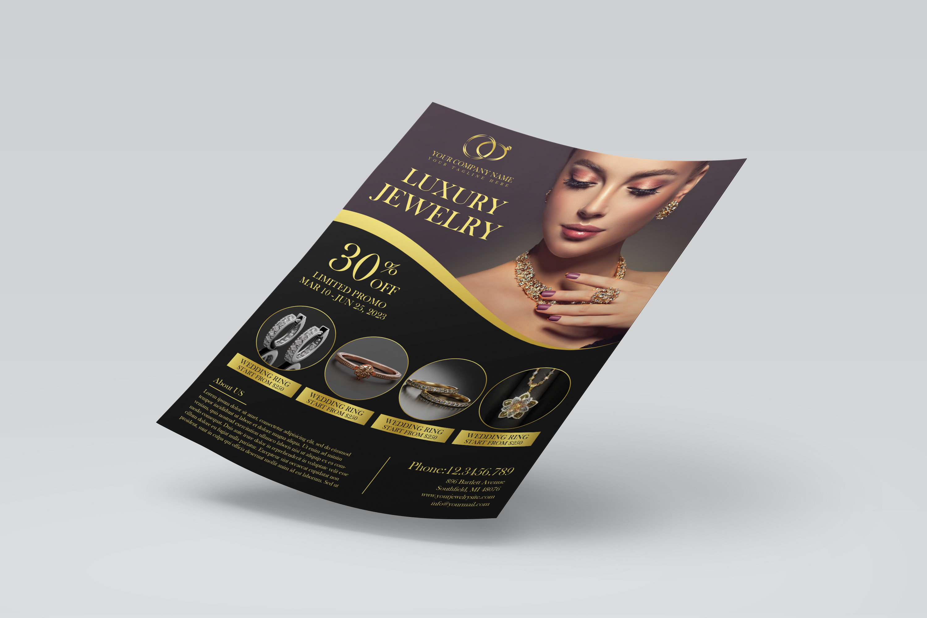 Jewelry Store Flyer Template Product Display Flyer Product Promotion MS ...
