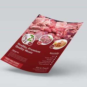 Meat Shop Flyer Template | Butcher Shop Flyer Template | Canva ...