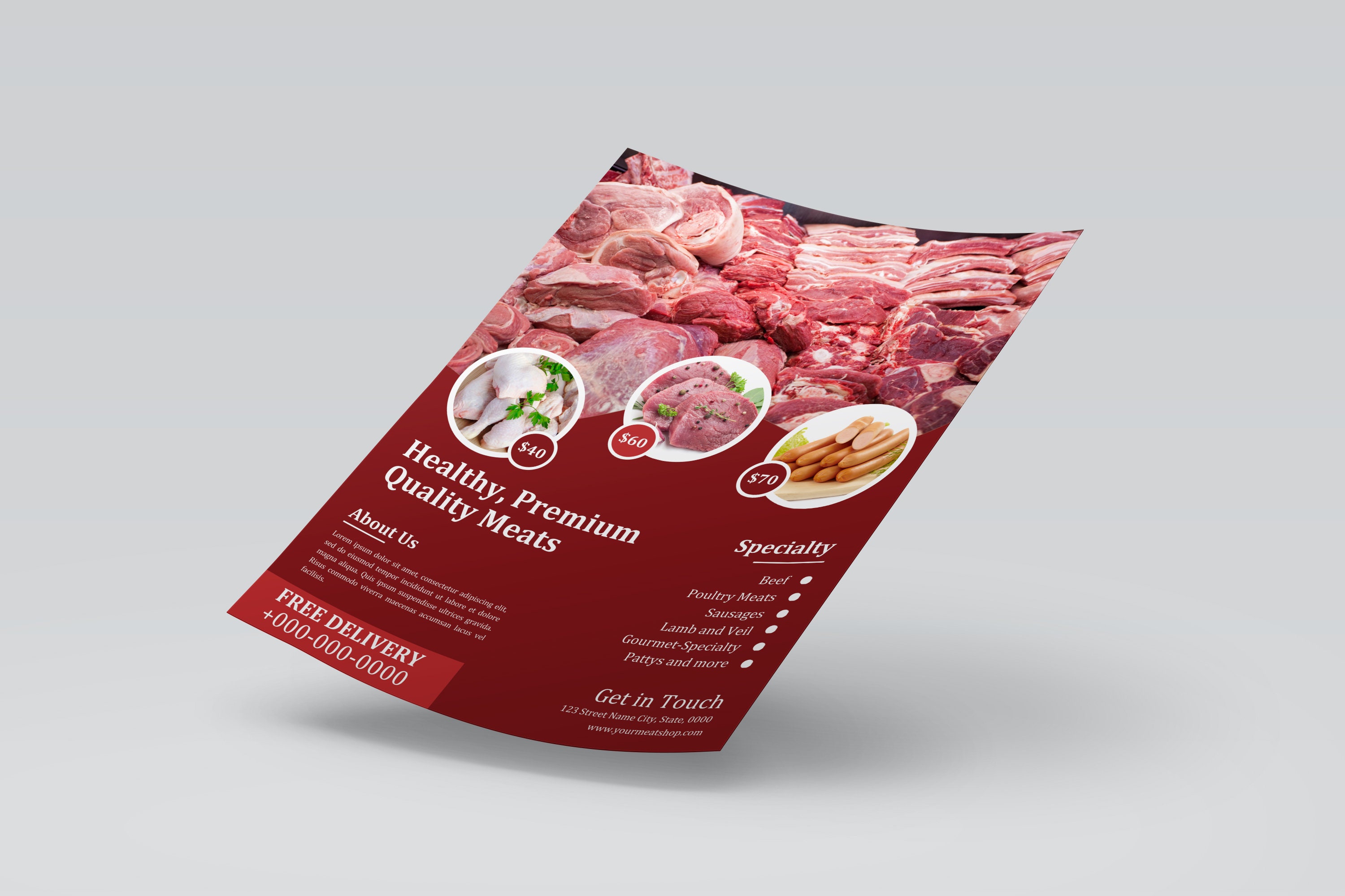 Meat Shop Flyer Template Butcher Shop Flyer Template Canva & Photoshop ...