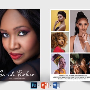 Modeling Comp Card Template | Model Agency Zed Card | Photoshop, MS ...