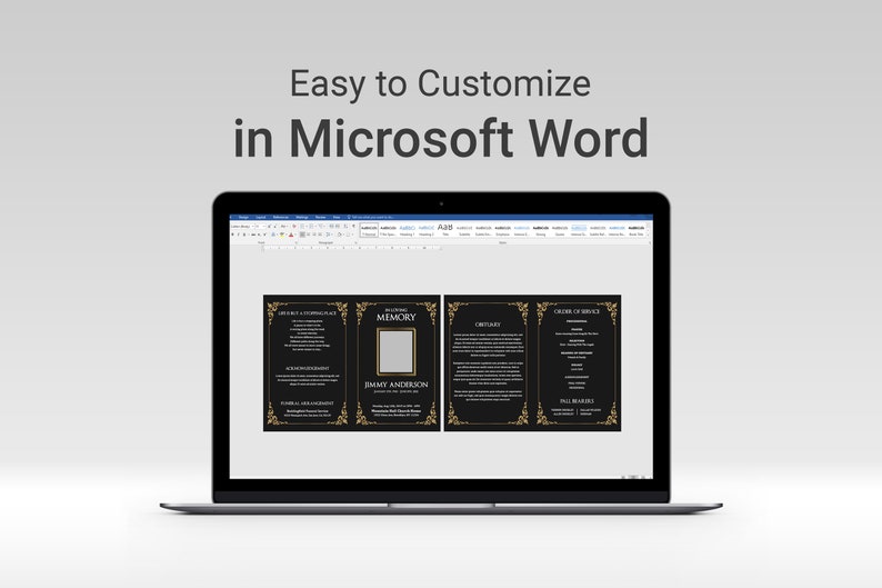 Black Gold Funeral Program Template Funeral Program Template Word ... Black Gold Funeral Program Template Funeral Program Template Word ...