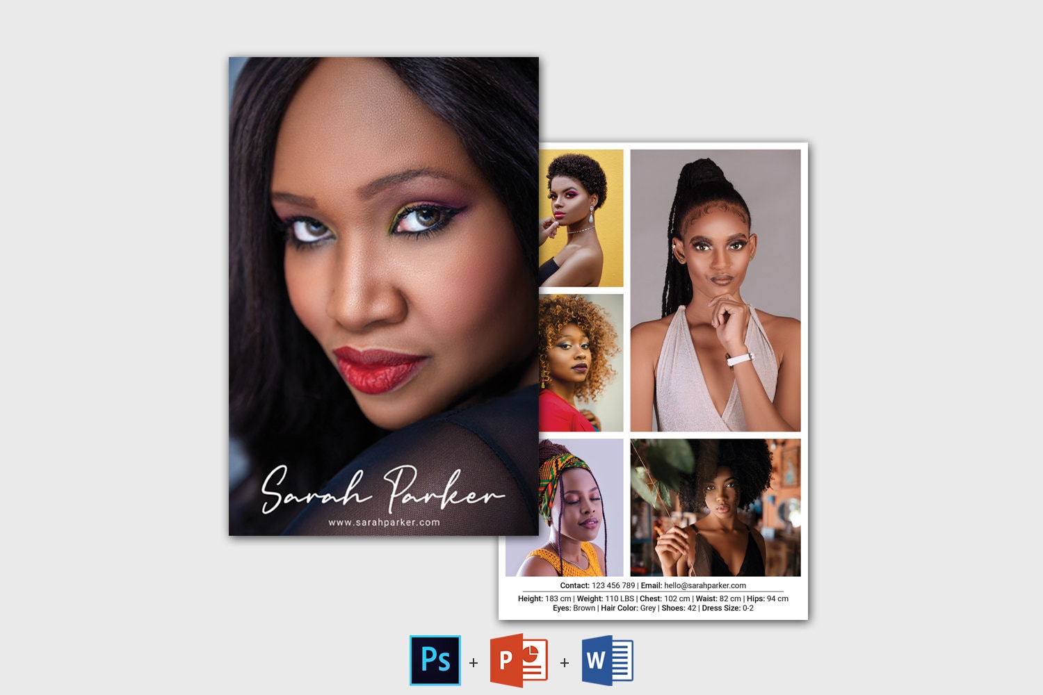 Modeling Comp Card Template Model Agency Zed Card - Etsy UK