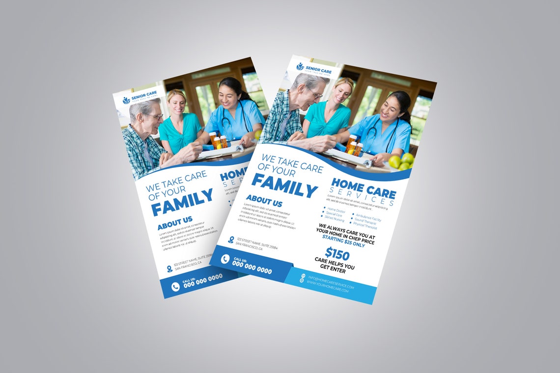 Senior Care Flyer Template: Home Health Services (photoshop, Canva) - Etsy