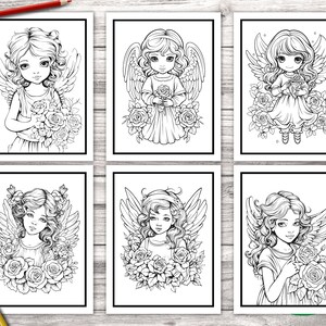 50 Angel Coloring Book for Kids and Adults Baby Angel Coloring Book ...