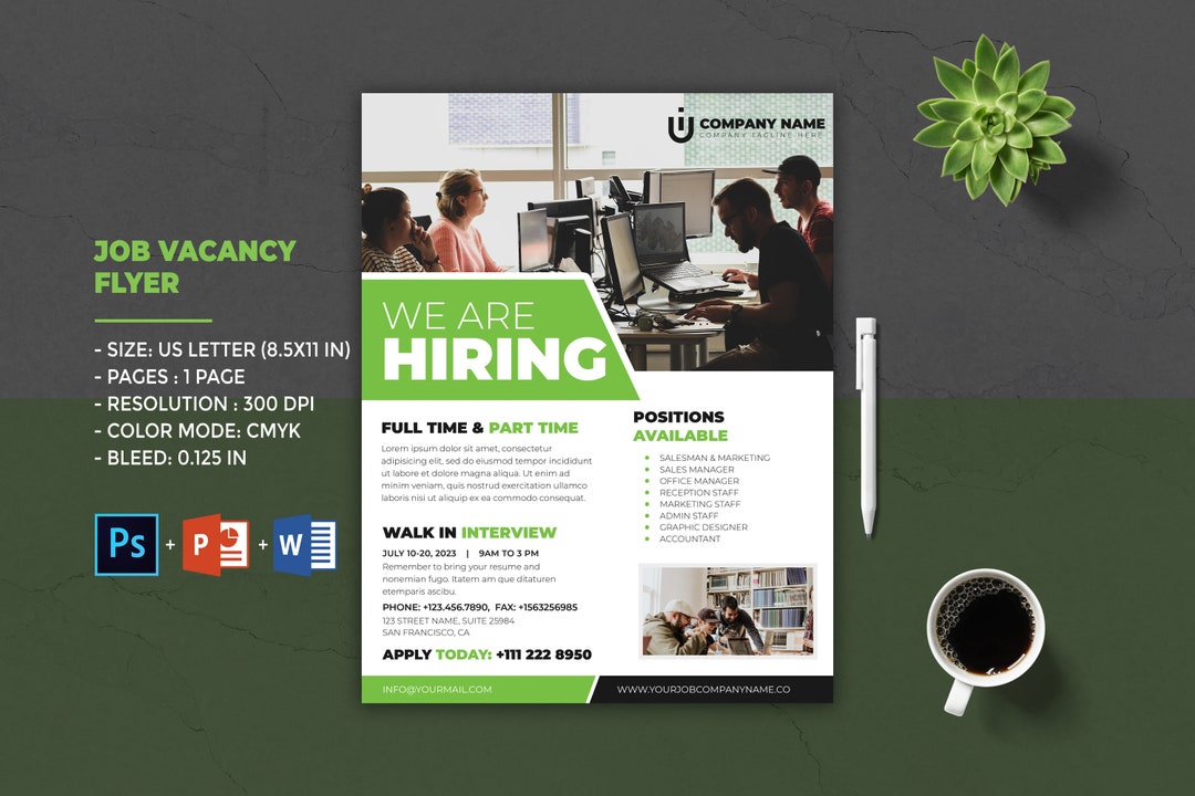 Job Vacancy Flyer Template | We Are Hiring Flyer | Job Recruitment ...