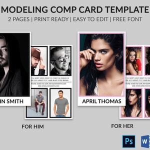 Modeling Comp Card | Model Agency Zed Card | Photoshop & MS Word ...