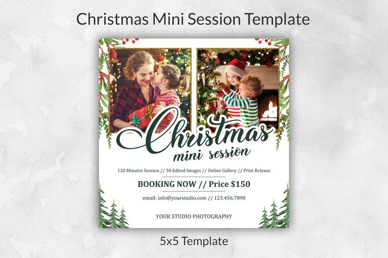Christmas Mini Session Template Christmas Minis Flyer - Etsy