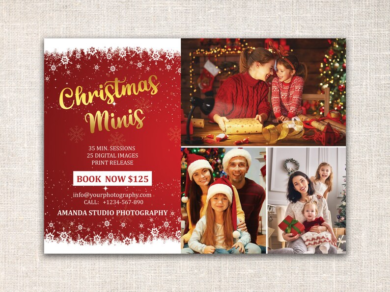 Christmas Mini Session Template: Photography Marketing Board (PSD) - Etsy