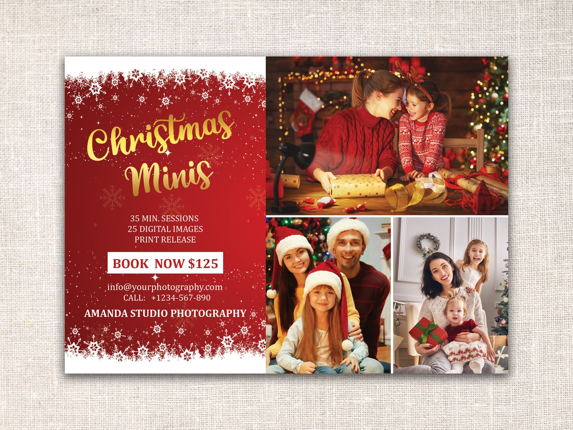 Christmas Mini Session Template Christmas Minis Flyer Template Holiday ...