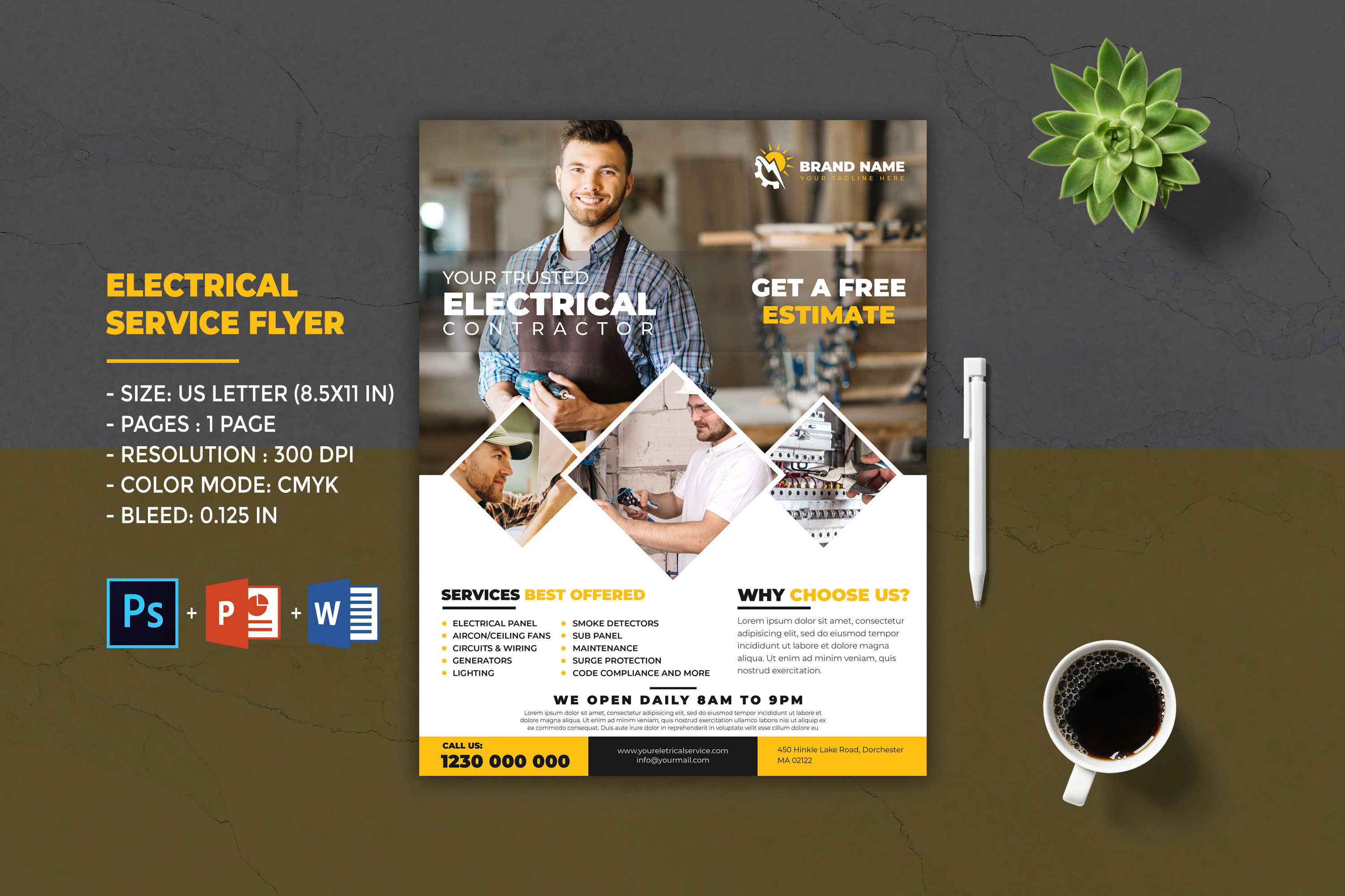 Electrical Service Flyer Electrical Contractor Flyer Electrical ...