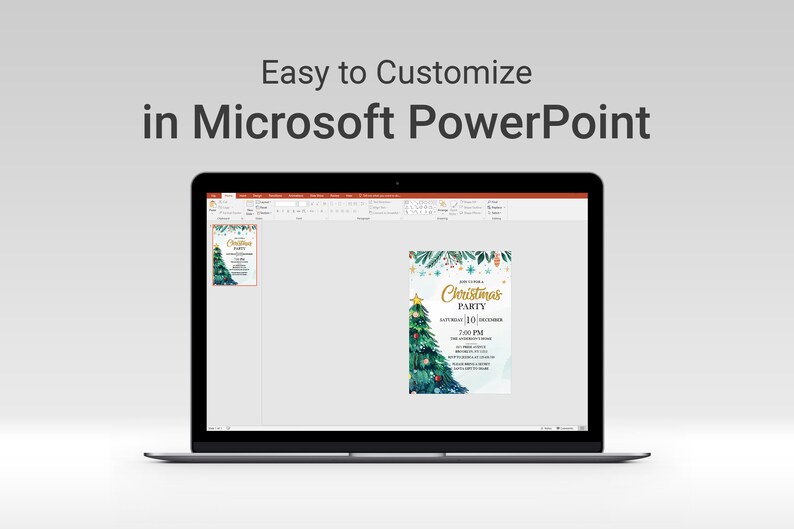 Christmas Party Invitation Template: Watercolor Tree (MS Word ...