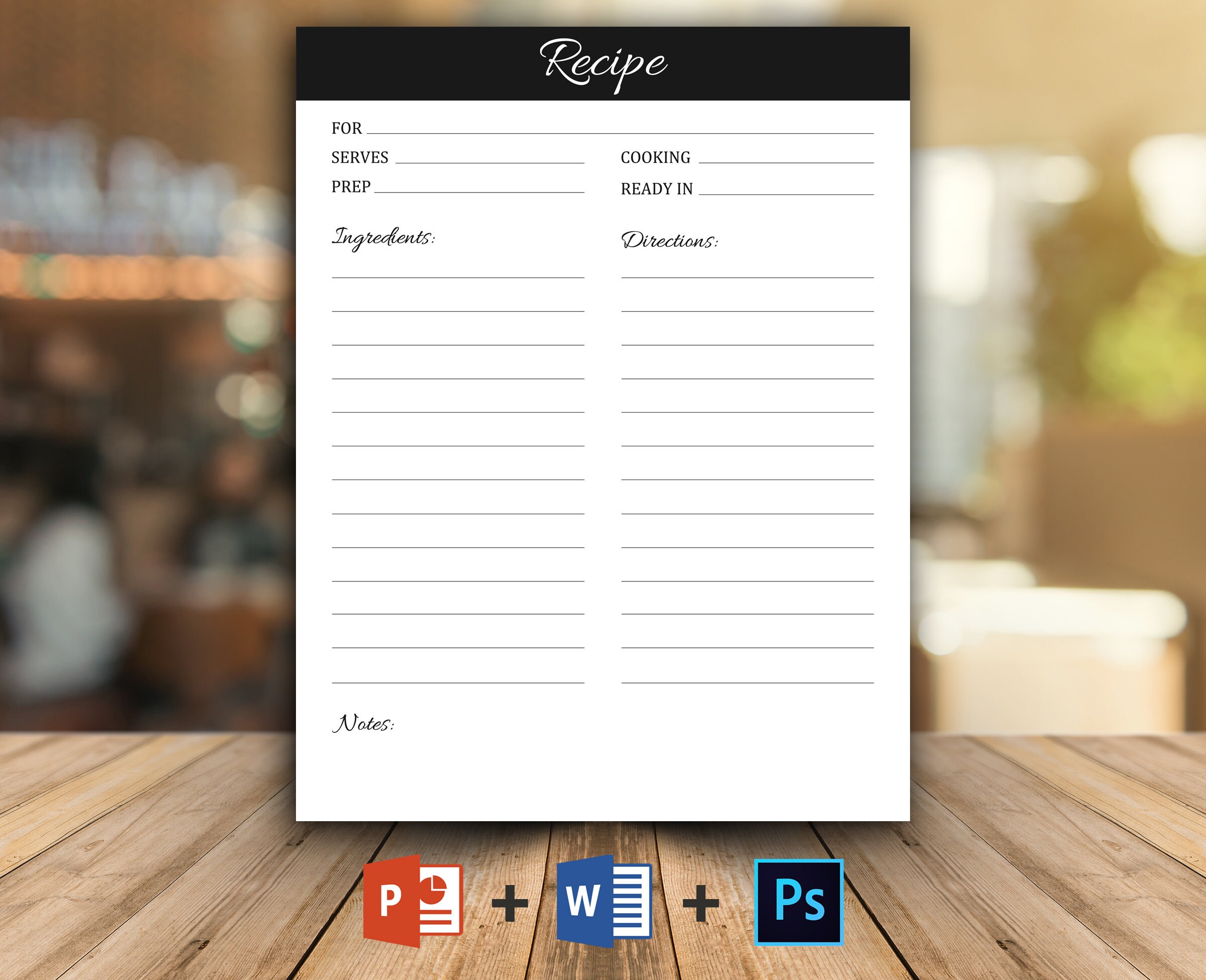 Recipe Page Printable Recipe Pages Editable Recipe Template Recipe ...