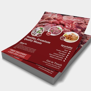 Meat Shop Flyer Template | Butcher Shop Flyer Template | Canva ...