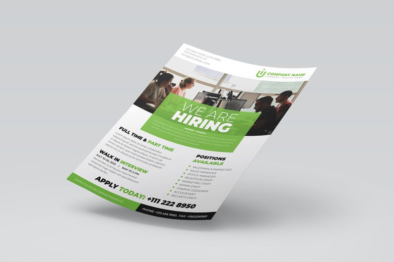 Job Vacancy Flyer Template: We Are Hiring (photoshop, MS Word) - Etsy