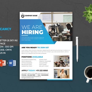 Job Vacancy Flyer Template | We Are Hiring Flyer | Job Recruitment Flyer Template | Photoshop ...