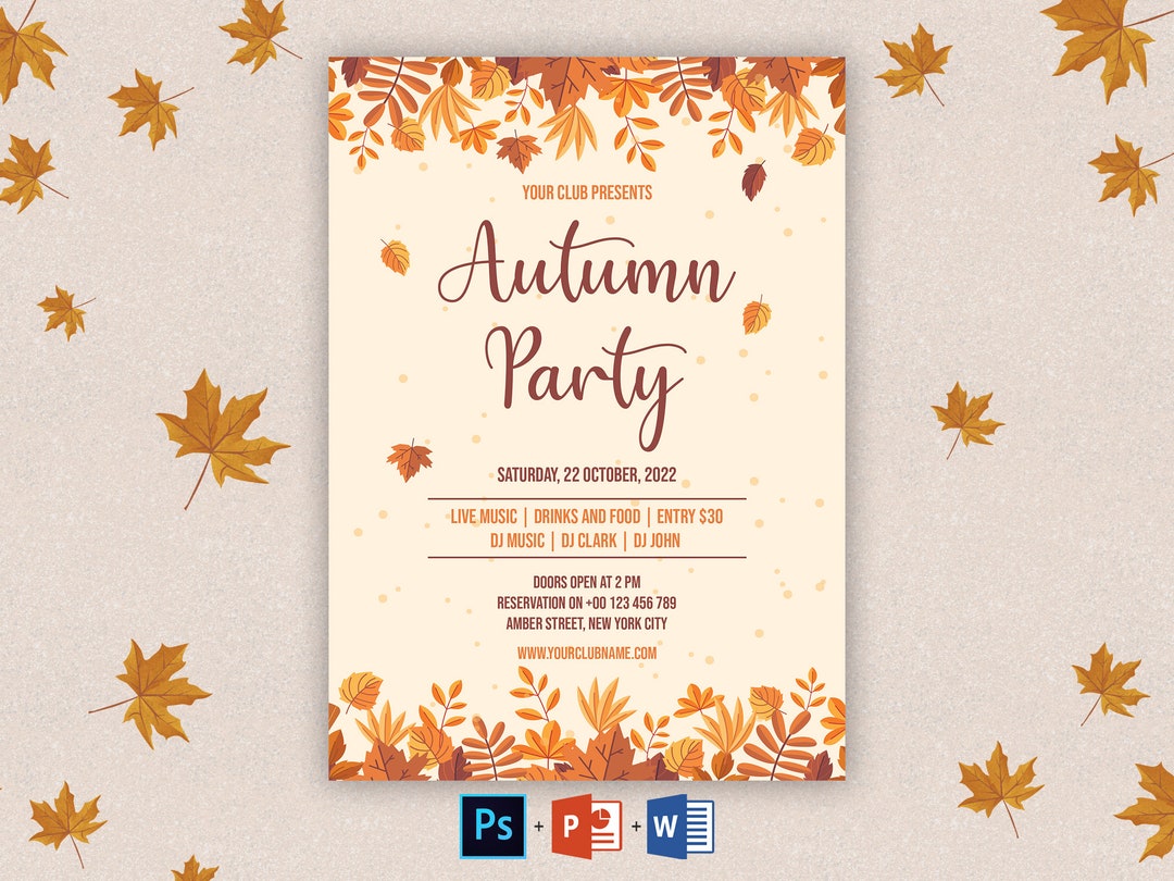 Autumn Festival Flyer Template Printable Fall Celebration - Etsy