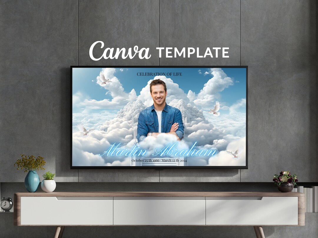 Heaven Stairs Funeral Slideshow Template | Memorial Video | Celebration ...