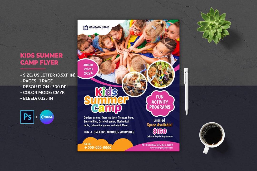 Kids Summer Camp Flyer | Kids Camp Festival Flyer for Kids | Kids ...