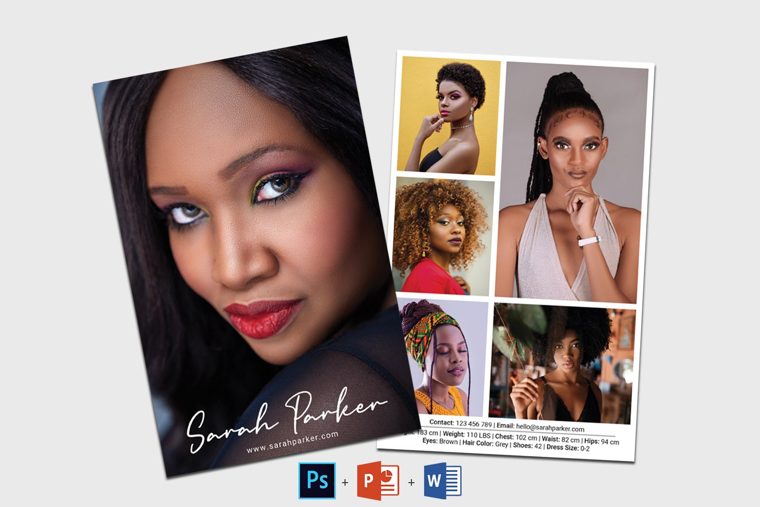 Modeling Comp Card Template Model Agency Zed Card - Etsy UK
