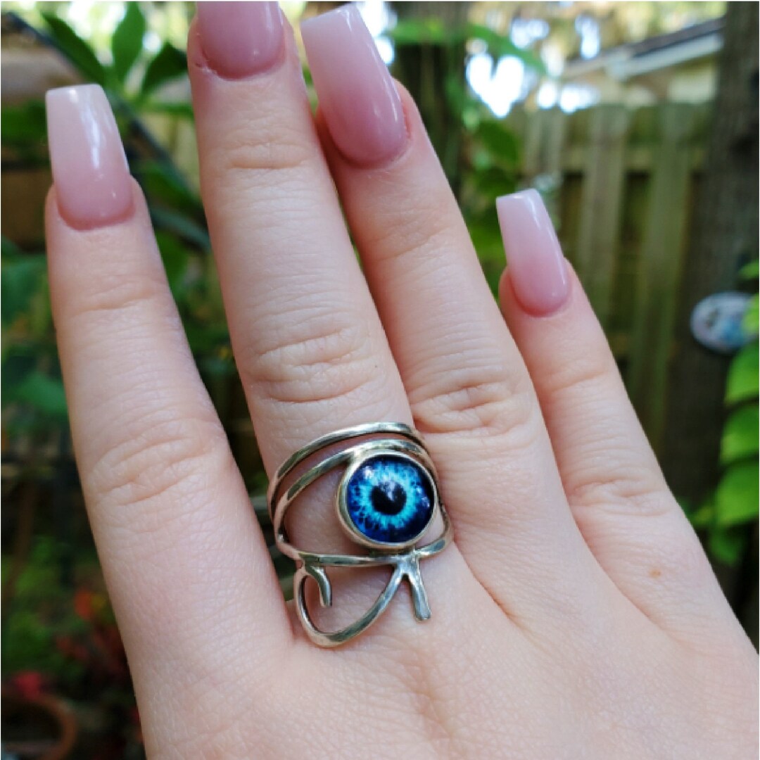 Silver Egyptian Eye Ring Eye of Horus Ring Handmade by Old Hippie Dave ...