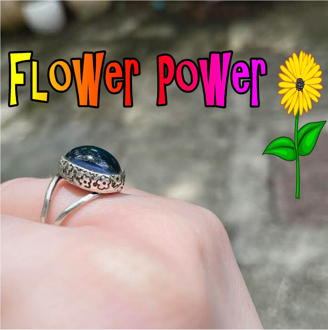 Mood Ring Sterling Silver Flower Color Changing Mood Ring is Handmade ...
