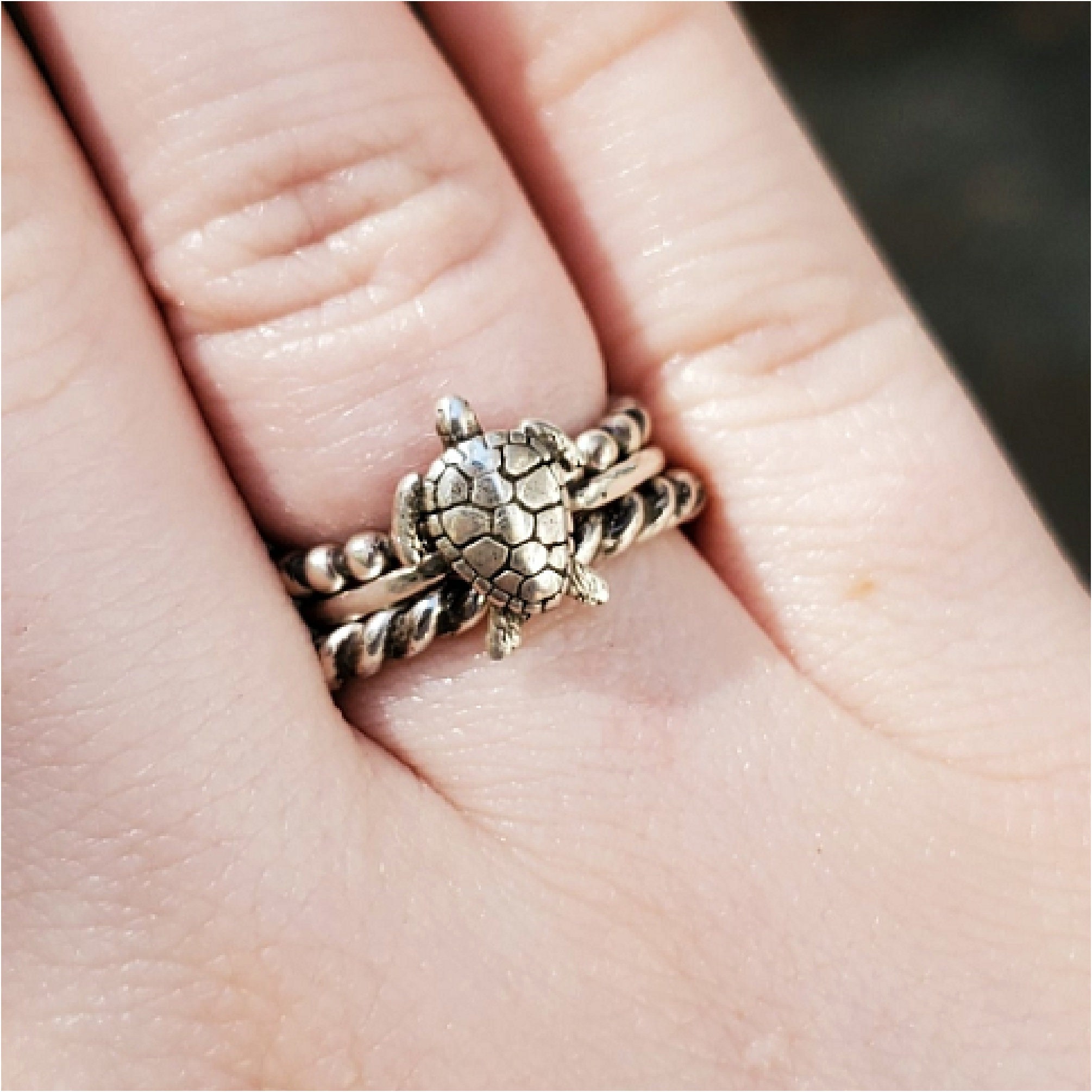 Sterling Silver Teddy Bear Petite Stack or Midi Ring is - Etsy