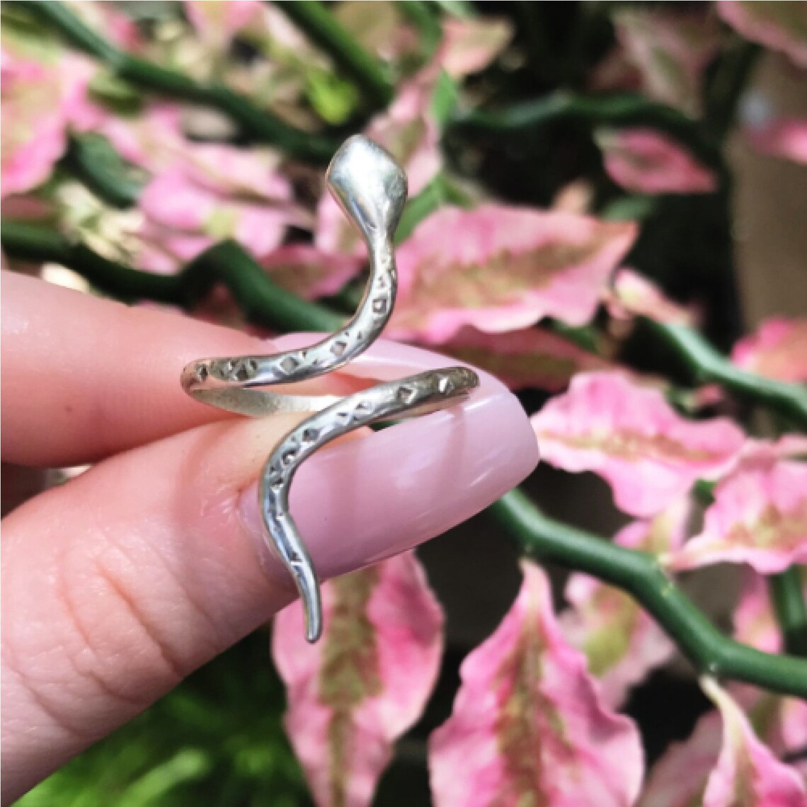 Sterling Silver Snake Ring Adjustable is Handmade by Old Hippie Dave ...