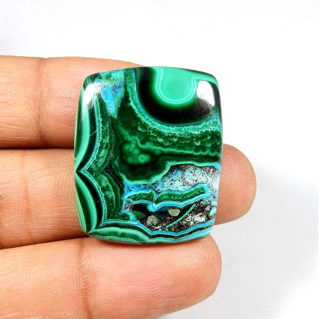 Green Blue Malachite Chrysocolla Cabochon. Malachite Chrysocolla ...