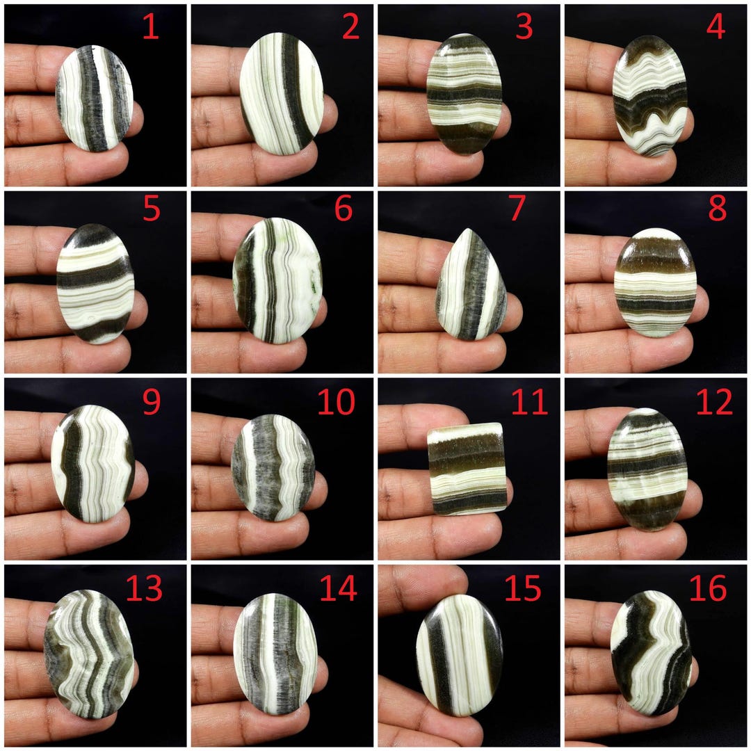 Zebra Jasper Gemstone. White Gray Strips Zebra Jasper. UNIQUE~ Zebra ...
