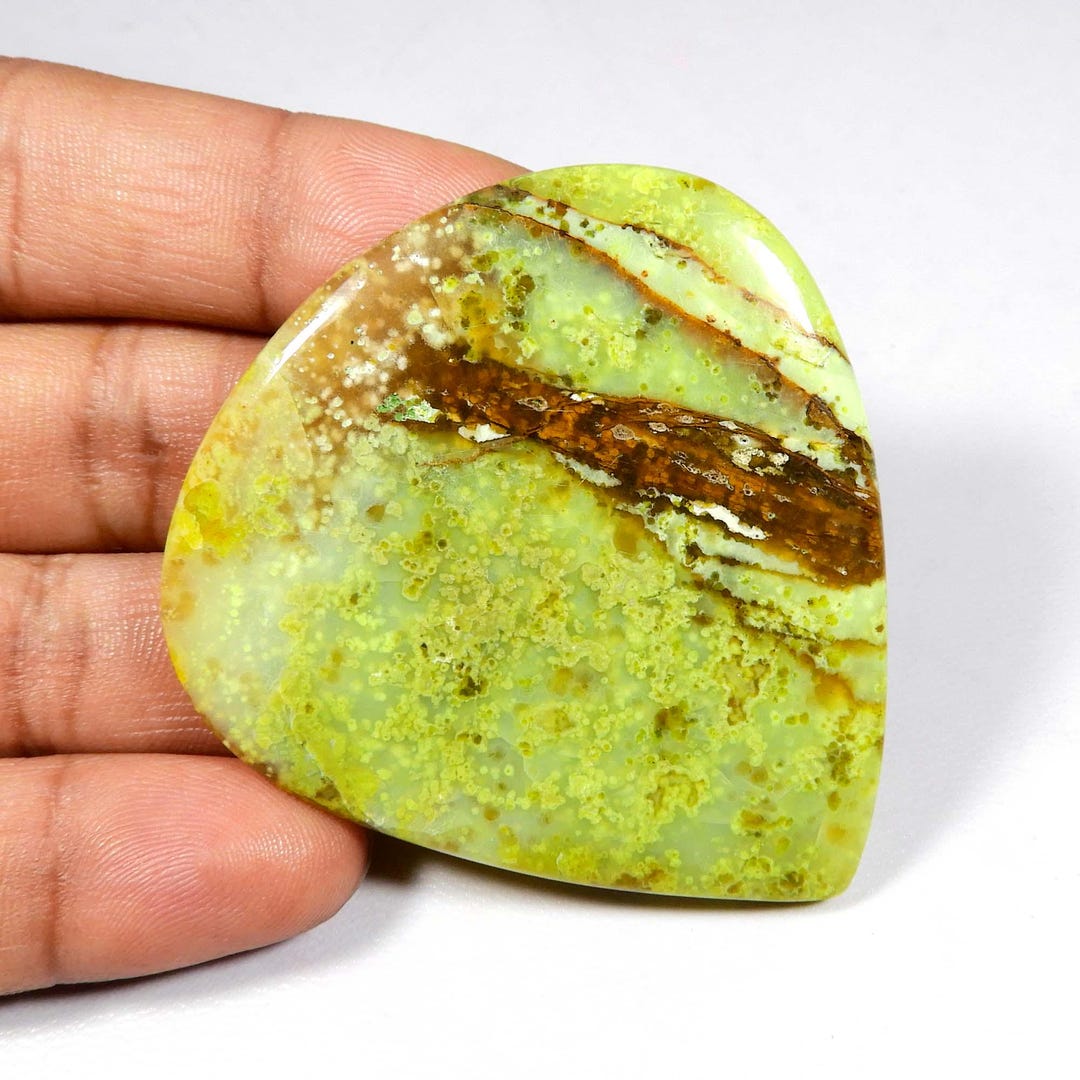 Toppest Green Opal. Green Opal Gemstone. Natural Green Opal Cabochon. 110 Cts Heart Shape Green ...