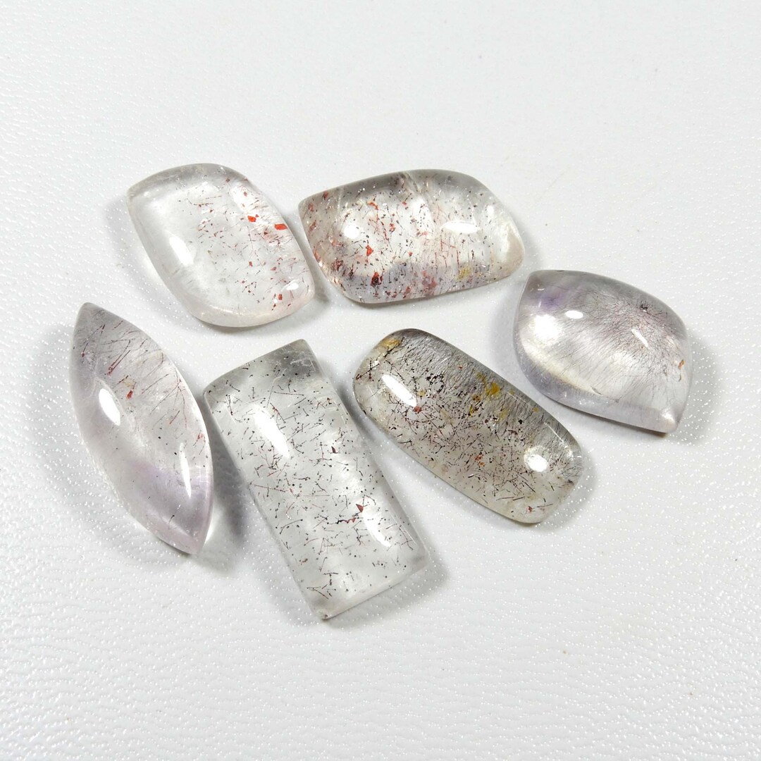 Melody Stone. EXOTIC Natural Cacoxenite Gemstone. Super Seven Cabochon ...