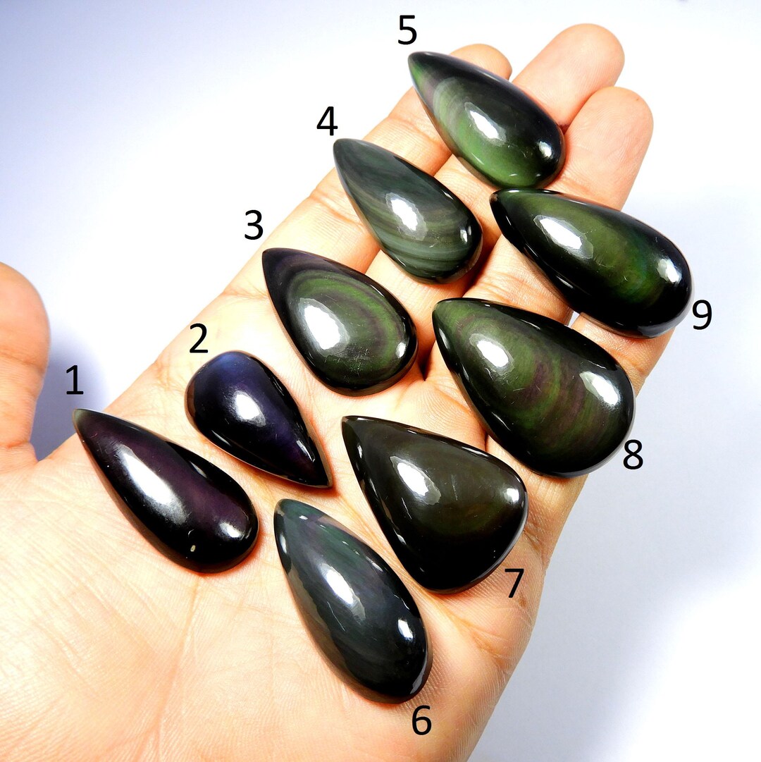 Natural Rainbow Obsidian. Massive~ Rainbow Eye Obsidian Gemstone ...