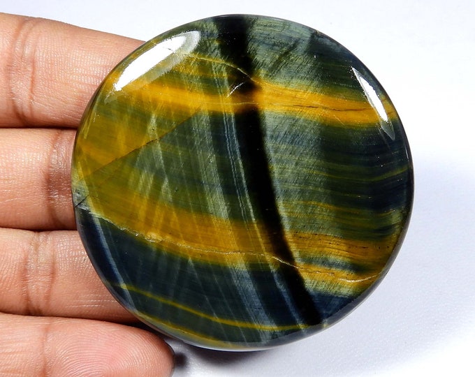 Natural Blue Tiger Eye Gemstone. Texture~ Blue Yellow Tiger Eye. Blue ...