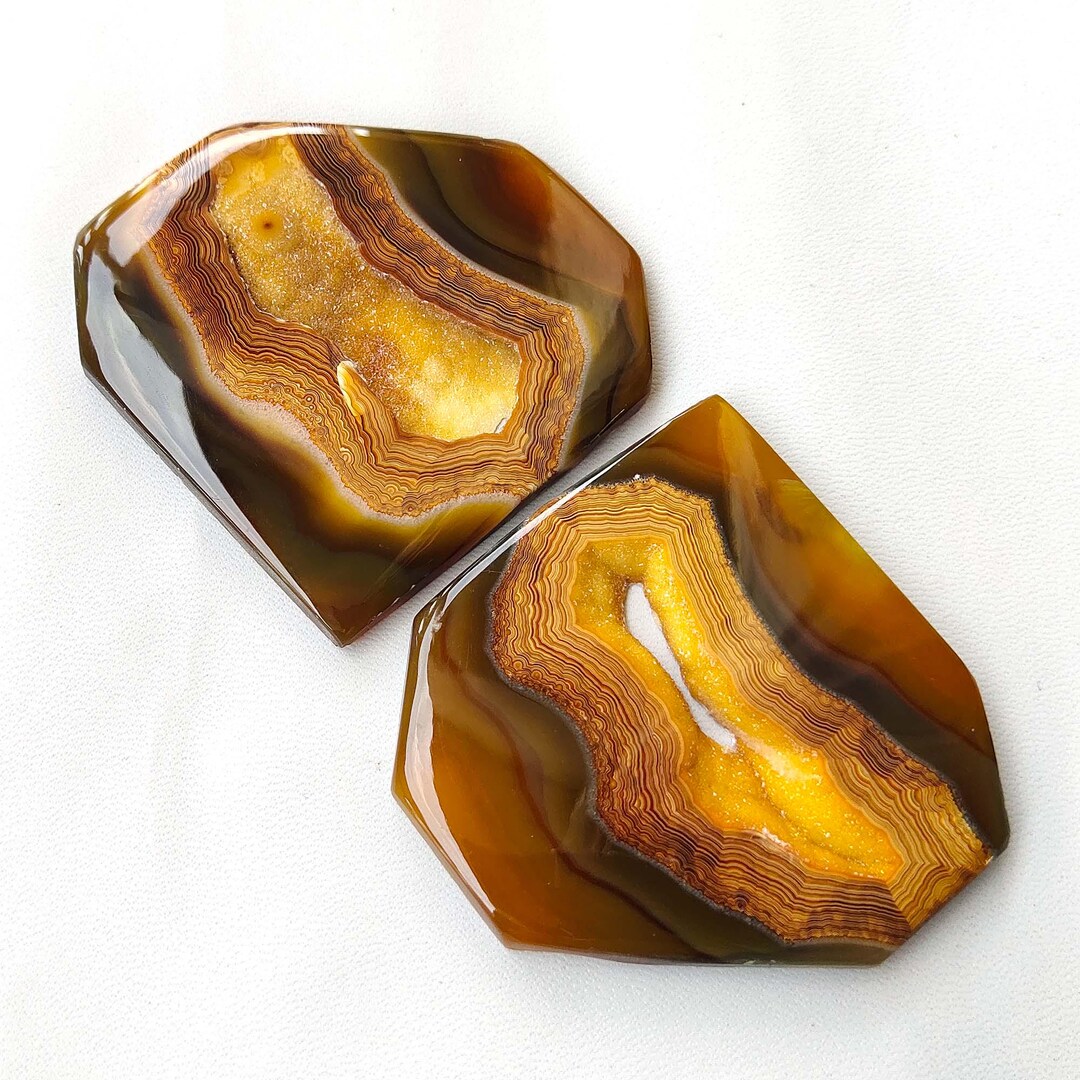 Diamond Shape Brown Onyx Agate Druzy Gemstone. Brown Agate Onyx Druzy ...