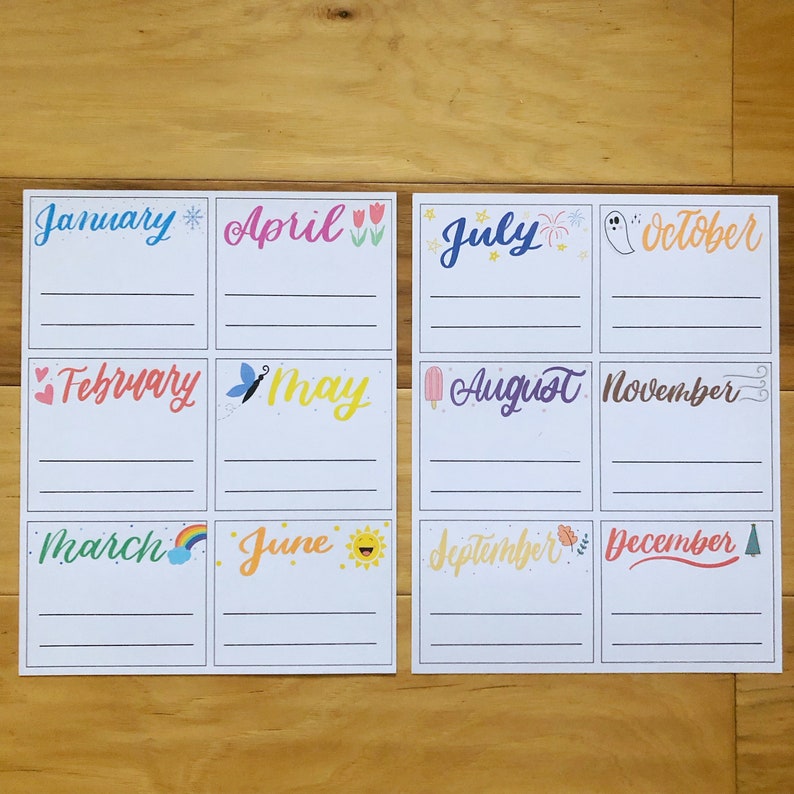 PRINTABLE: 12 Months of Dates Customized by You - Etsy