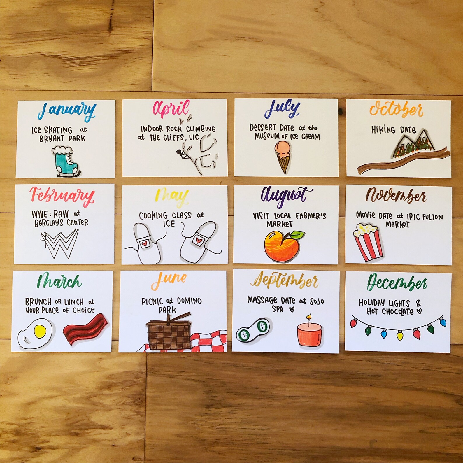 12 Months of Dates: Customized With Your Date Ideas - Etsy