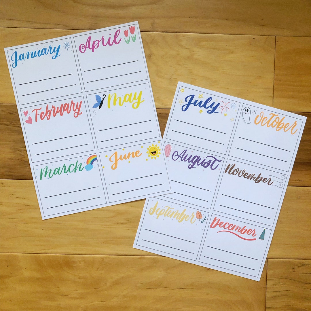 PRINTABLE: 12 Months of Dates, Customized by You - Etsy