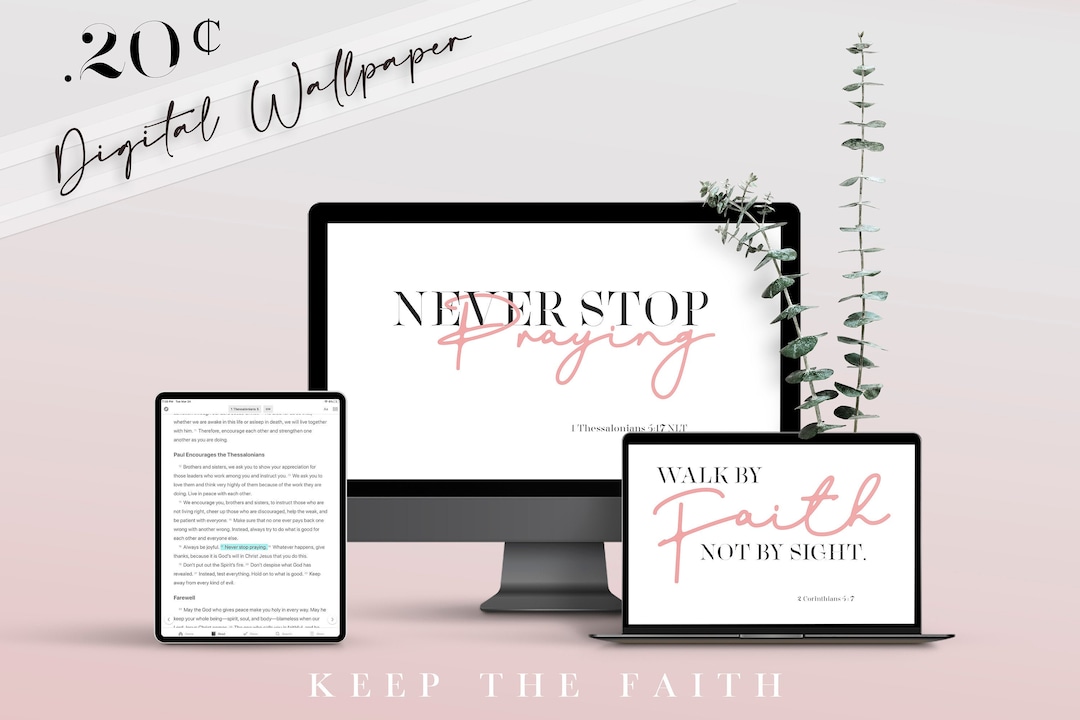 Keep the Faith | Scripture Desktop Wallpaper | Instant Download - Etsy