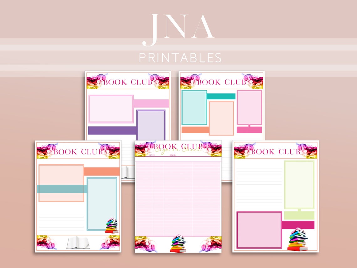 Book Club Worksheets (instant Download) - Etsy