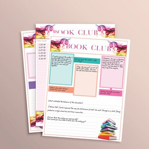 Book Club Worksheets (instant Download) - Etsy