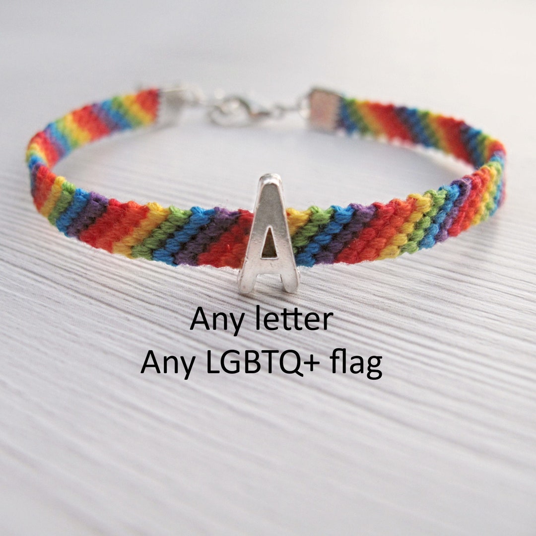 Personalised Pride Jewelry Monogram LGBT Bracelet Bisexual Trans Gay ...