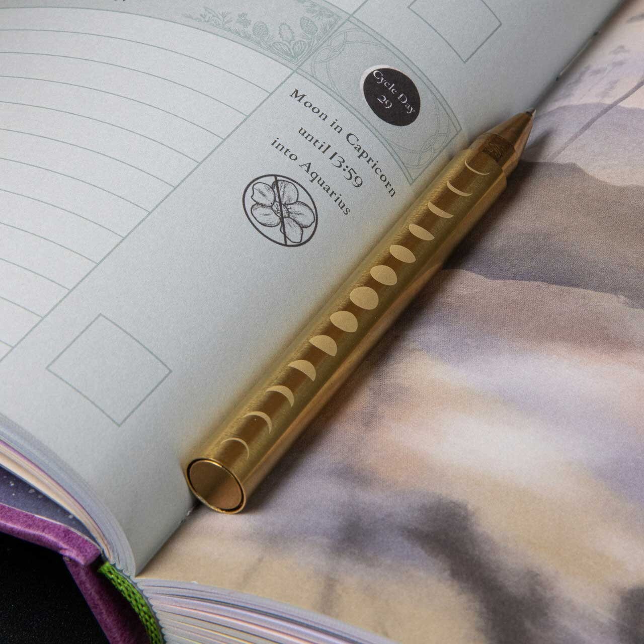Lunar Phases Pen Laser Engraved Refillable Ball Point Pen in Brass From ...