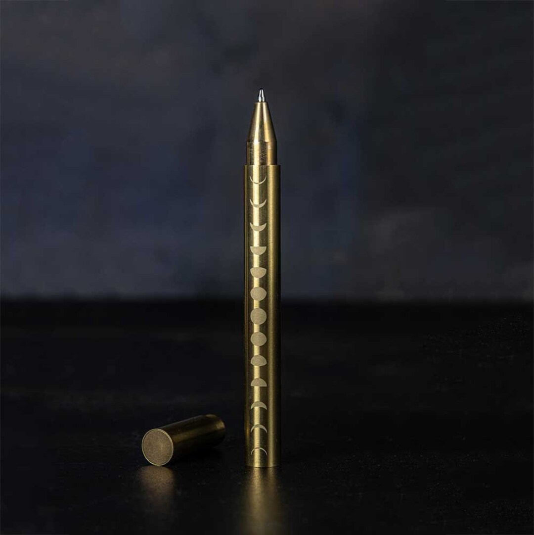 Lunar Phases Pen Laser Engraved Refillable Ball Point Pen in Brass From ...
