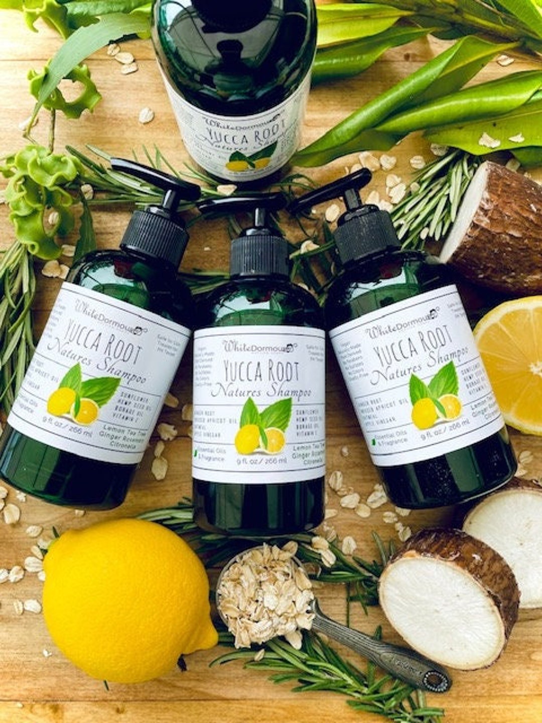 Yucca Root Shampoo Lemon Tea Tree Ginger Rosemary Citronella Vegan ...